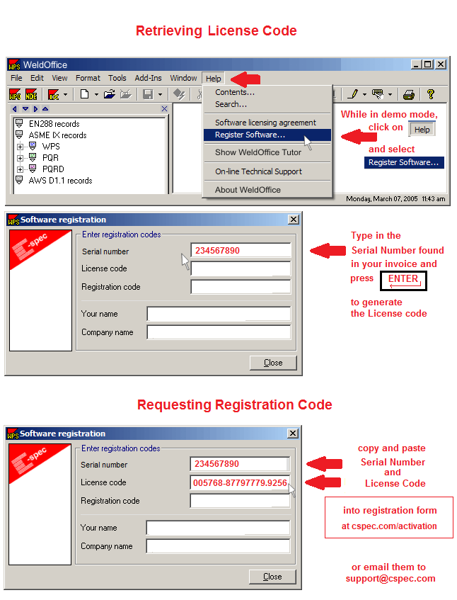 C-spec WeldOffice - Activation